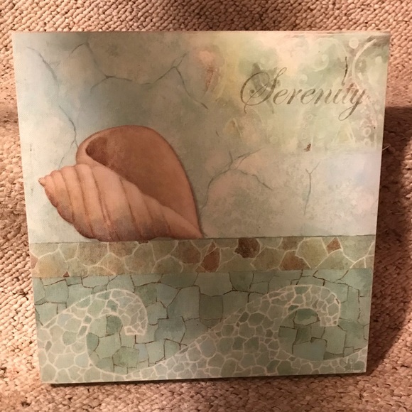 Wall Decor | Turquoise Tan Serenity Shell Design Canvas | Poshmark